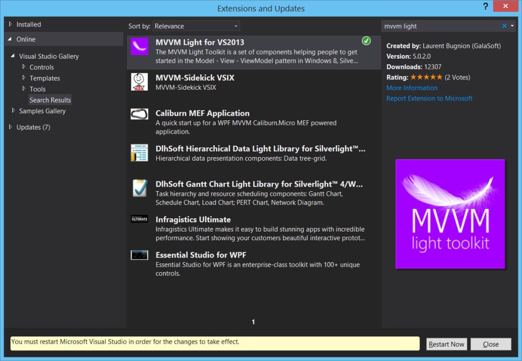 Instalar MVVM Light Toolkit en Visual Studio 2013