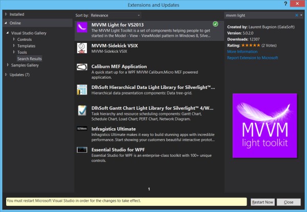 Instalar MVVM Light Toolkit en Visual Studio 2013