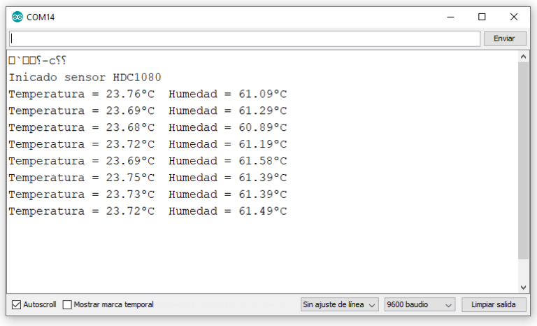 HDC1080 Arduino y ESP8266 sensor de temperatura y humedad