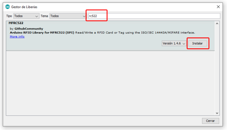 Lector RFID RC522 control de acceso RFID con Arduino