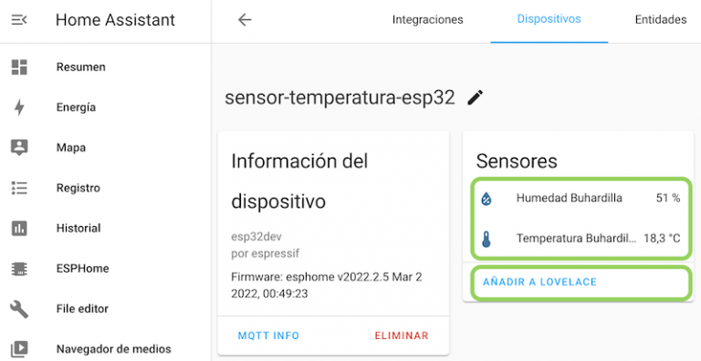 ESPHome, instalar e integrar con Home Assistant